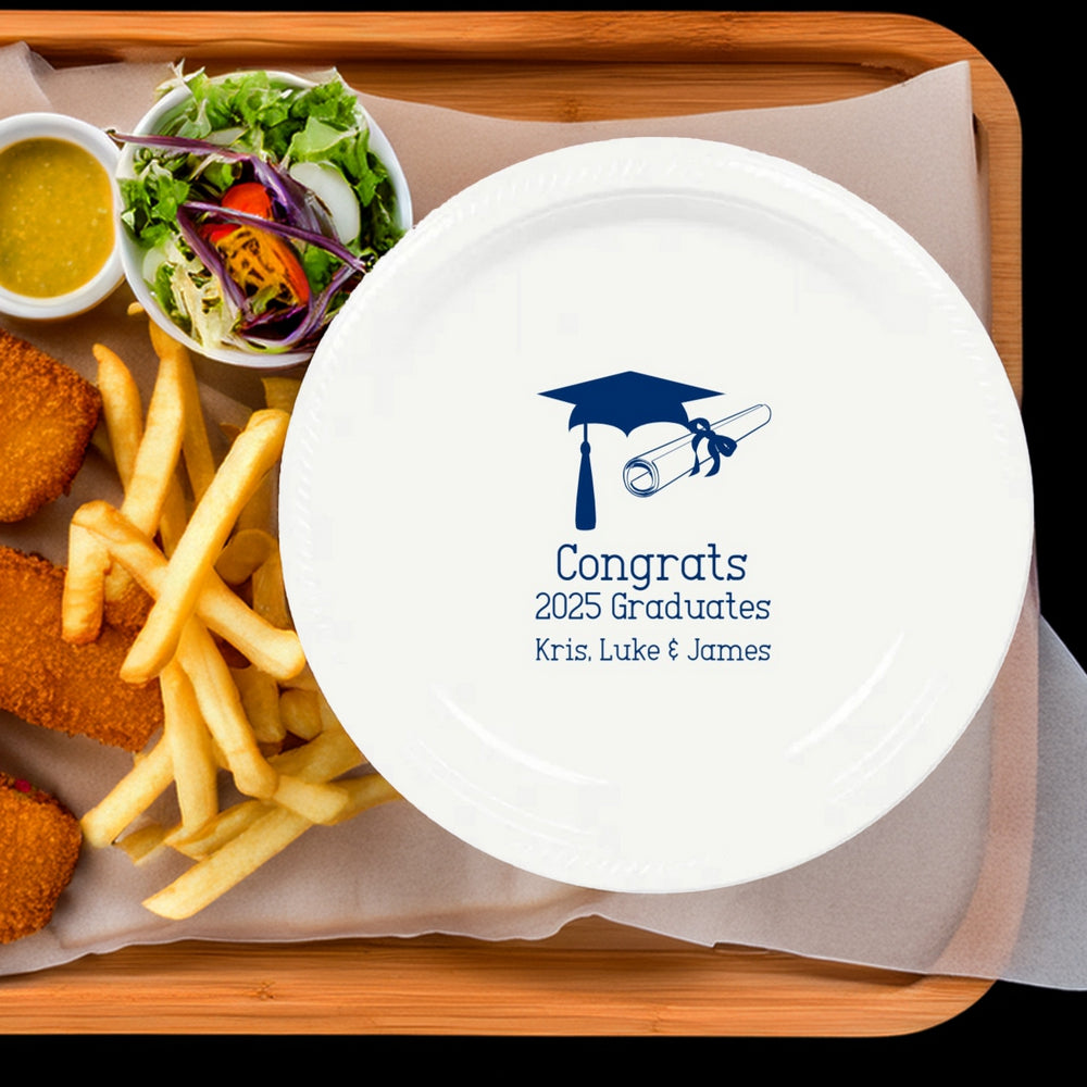 Personalized Graduation Plates – Custom 2025 Party Plates | Tippytoad